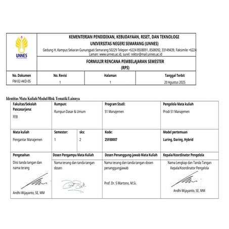 RPS mata kuliah Pengantar Manajemen Unggah (1).docx