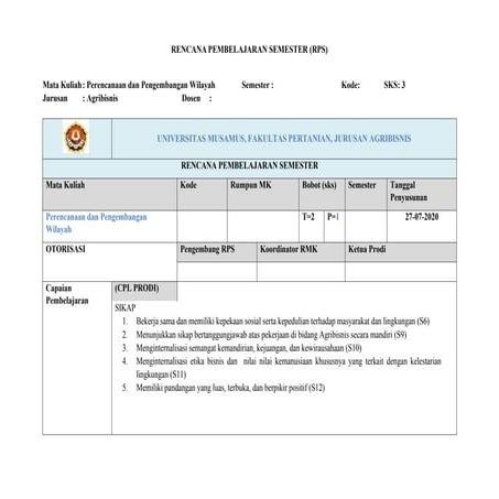 RPS Perencanaan dan Pengembangan Wilayah.docx