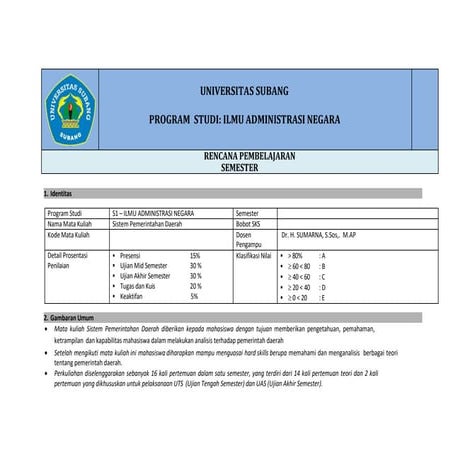 RPS SISTEM PEMERINTAHAN DAERAH pasca UTS.docx