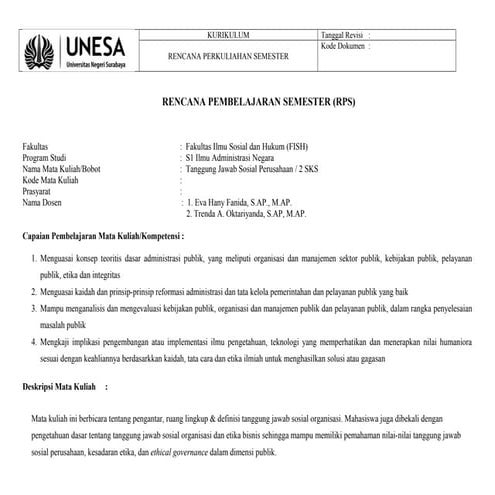 Rps tanggung jawab sosial perusahaan | DOC