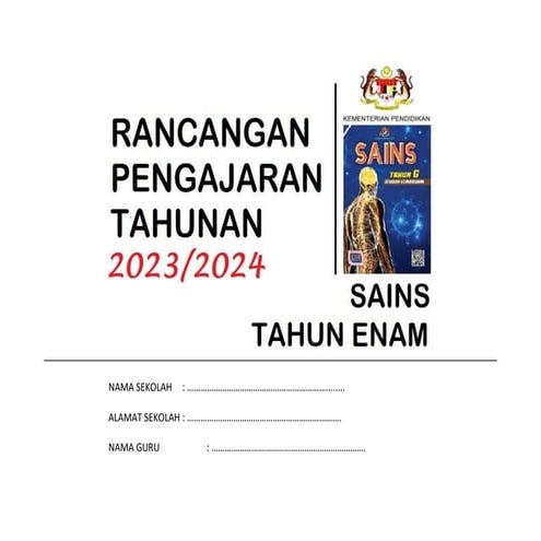 rancangan tahunan mata pelajaran sains tahun 6 | DOCX
