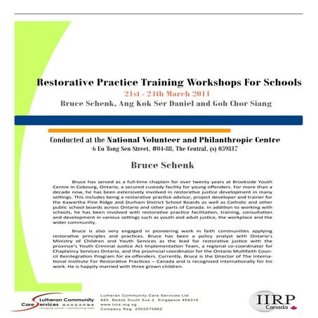 RP Training Workshops for Schools 2011 - Brochure | PDF