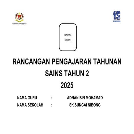 RANCANGAN PENGAJARAN TAHUNAN SAINS T2 2025 SKSN | PPT