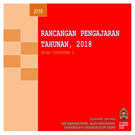 RPT SAINS TINGKATAN 3 SMKSP 2018 | DOCX