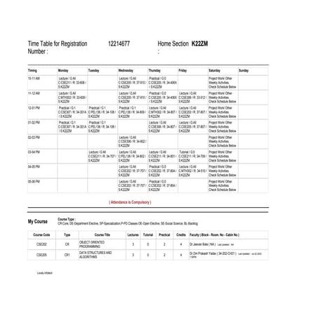 Time table | PDF