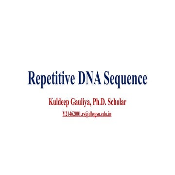 UNIQUE AND REPETITIVE DNA.a derailed presentation | PPTX