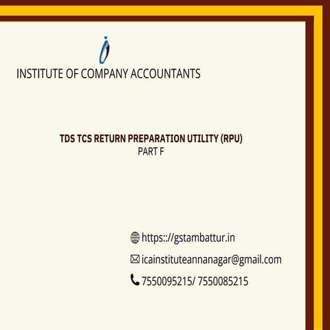 TDS TCS RETURN PREPARATION UTILITY PART F | PDF
