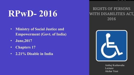 Rights of Persons with Disabilities- Types of 21 Disabilities.pptx