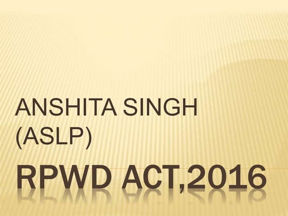 Rights of Persons with Disabilities- Types of 21 Disabilities.pptx