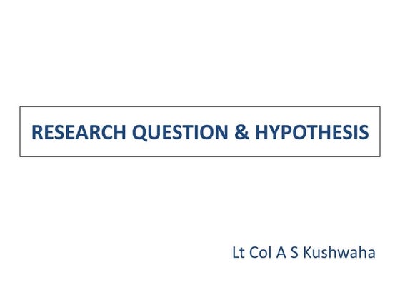 Formulating Research question and limitaions | PPT