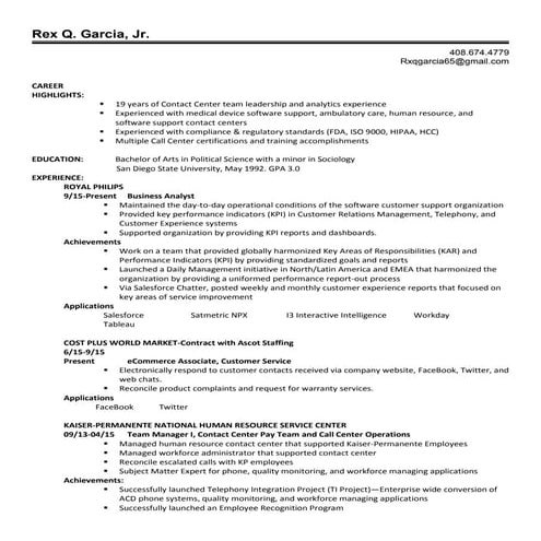 RQG Resume 2016 | PDF