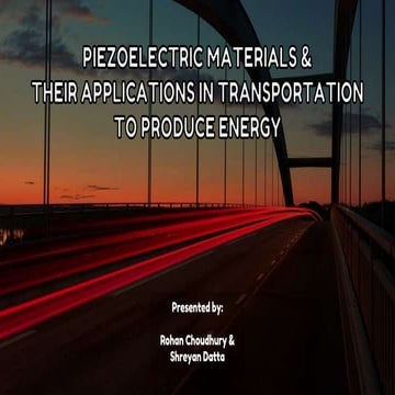 Piezoelectric Materials and their applications in Transportation to ...