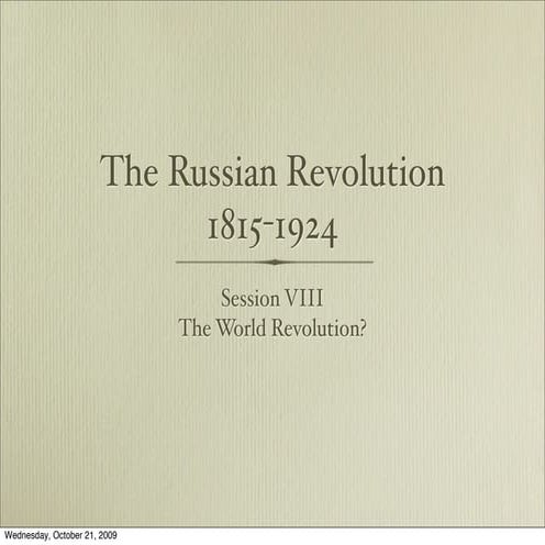 World Revolution? 1918-1924 | PPT