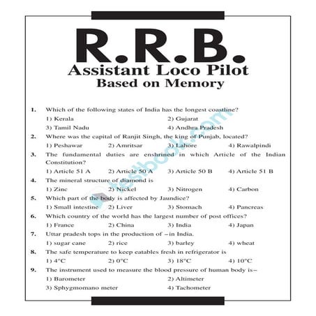 Rrb alp-memory-based-question-paper-6 | PDF