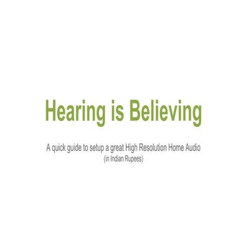 Hearing is believing - A quick guide to setting up a High Res Home ...