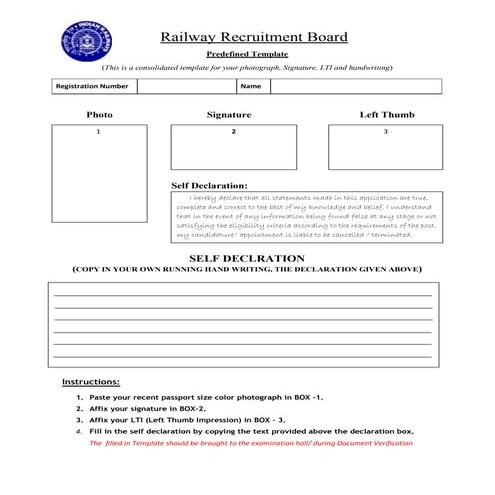 Rrb template | PDF