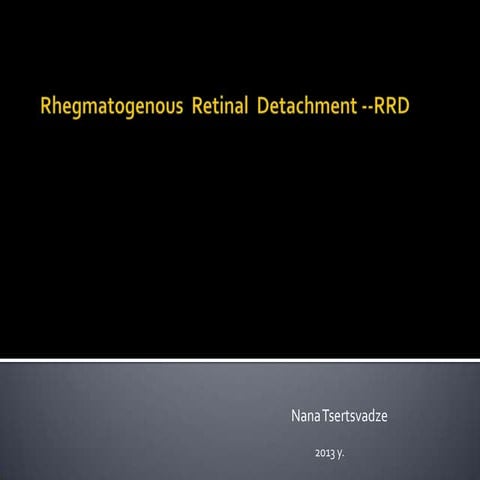 Rhegmatogenous Retinal Detachment --RRD | PPTX