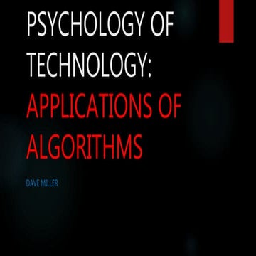 Applications of Algorithms - and the pitfalls | PPTX