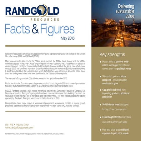 RandGold Resources Facts & Figures | PDF