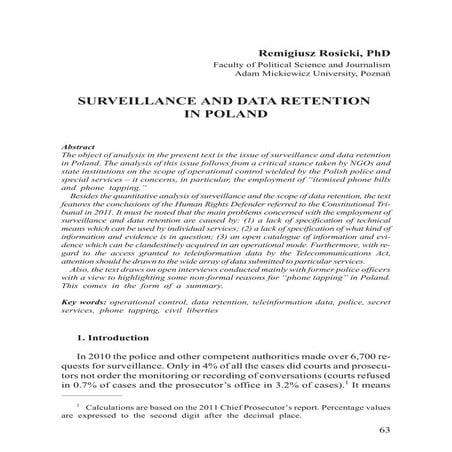 Surveillance and data retention in Poland | PDF