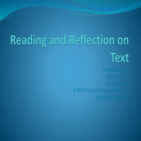 Reading and reflecting text | PPTX