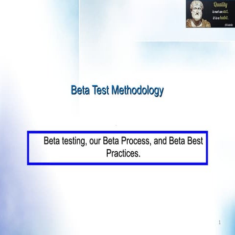 Beta Test Methodology | PPT