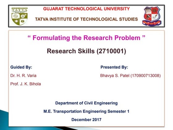 Research question presentation | PPT