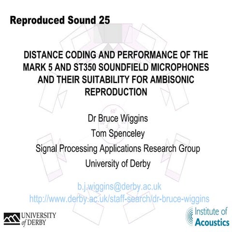 Distance Coding And Performance Of The Mark 5 And St350 Soundfield ...