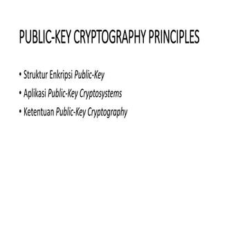 PUBLIC-KEY CRYPTOGRAPHY PRINCIPLES | PDF