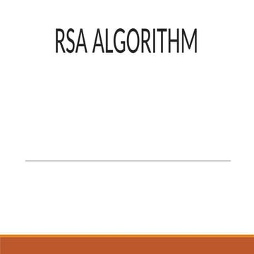 RSA ALGORITHM UNIT-3 PPT FULL DESCRIPTION | PPTX