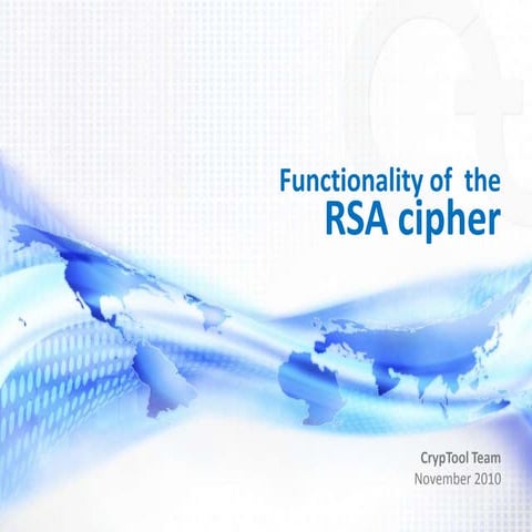 Functionality Of The Rsa Cipher Ppt 
