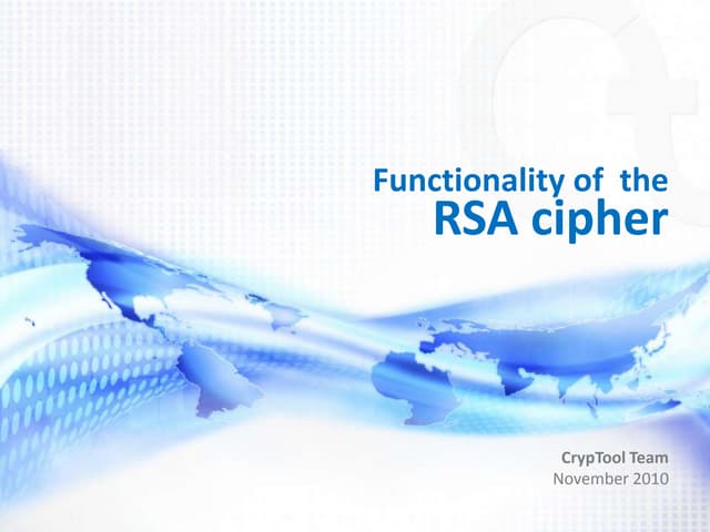 Functionality Of The Rsa Cipher Ppt