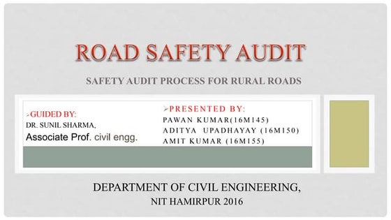 Road Safety Auditing | PPTX