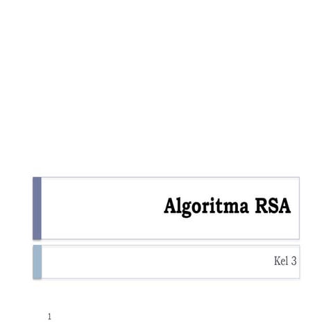 Algoritma RSA - Bahasa indonesia. ....... | PPT