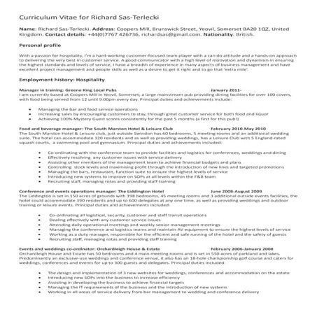 CV in English, Long Form | ODT