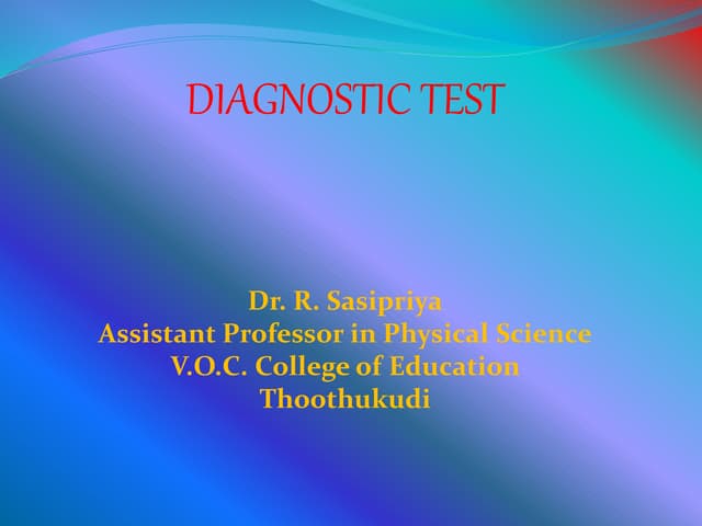 Diagnostic test | PPTX