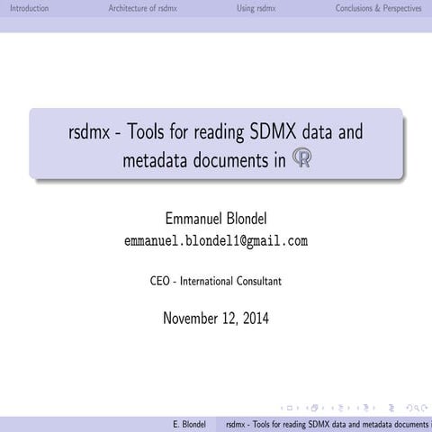 rsdmx - Tools for reading SDMX data and metadata in R | PDF