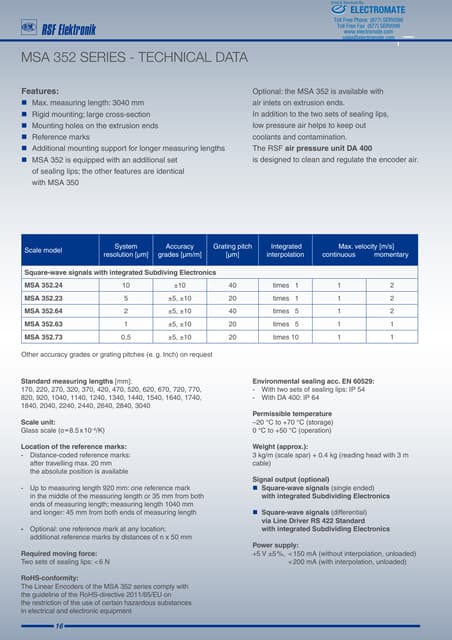 Rsf electronik msa350_specsheet | PDF