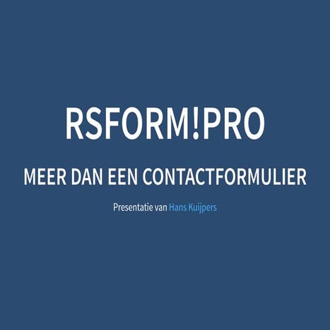 RSForm!pro jug073 maart 2019 | PPT