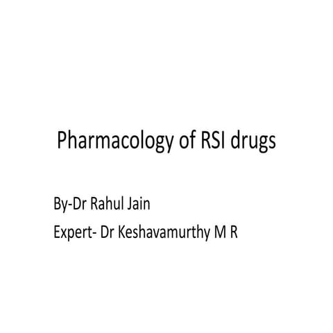 Rapid sequence induction drugs #intubation | PPTX