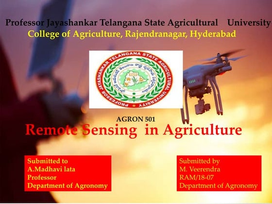 Remote sensing in agriculture | PPT