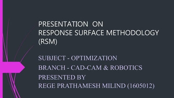 Response surface method | PPT