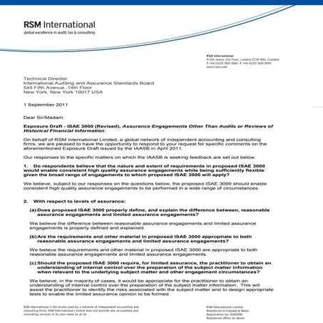 Rsm comment to iaasb isae 3000 - final | PDF