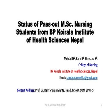 Status of Pass-out M.Sc. Nursing Students | PPSX