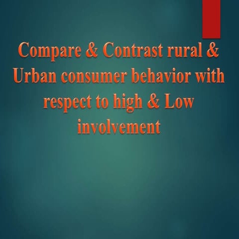 Difference between rural and urban consumer behavior | PPTX