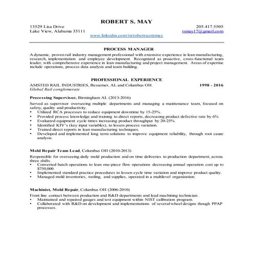 Robert May resume | DOCX