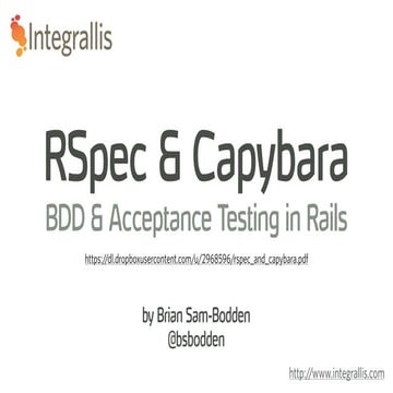 Rspec And Capybara Intro Tutorial At Railsconf 2013 Ppt