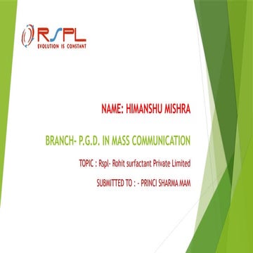 Rspl - Rohit surfactant Private Limited | PPTX