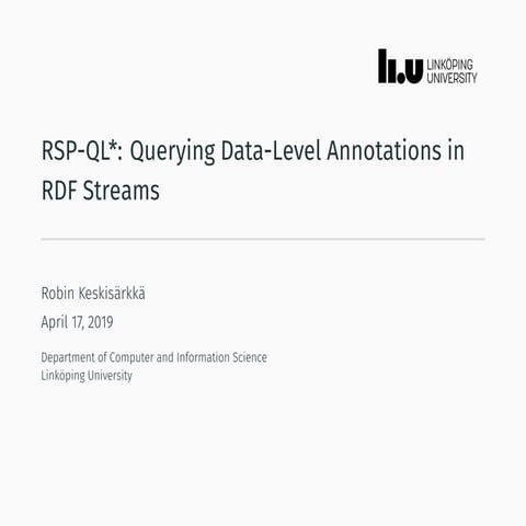 Rsp Ql Querying Data Level Annotations In Rdf Streams Pdf