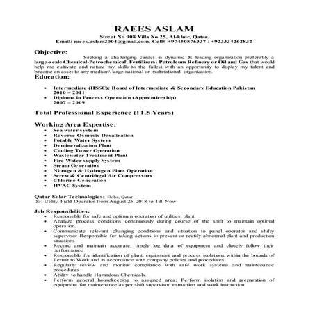 Sr. Utility Operator | DOCX